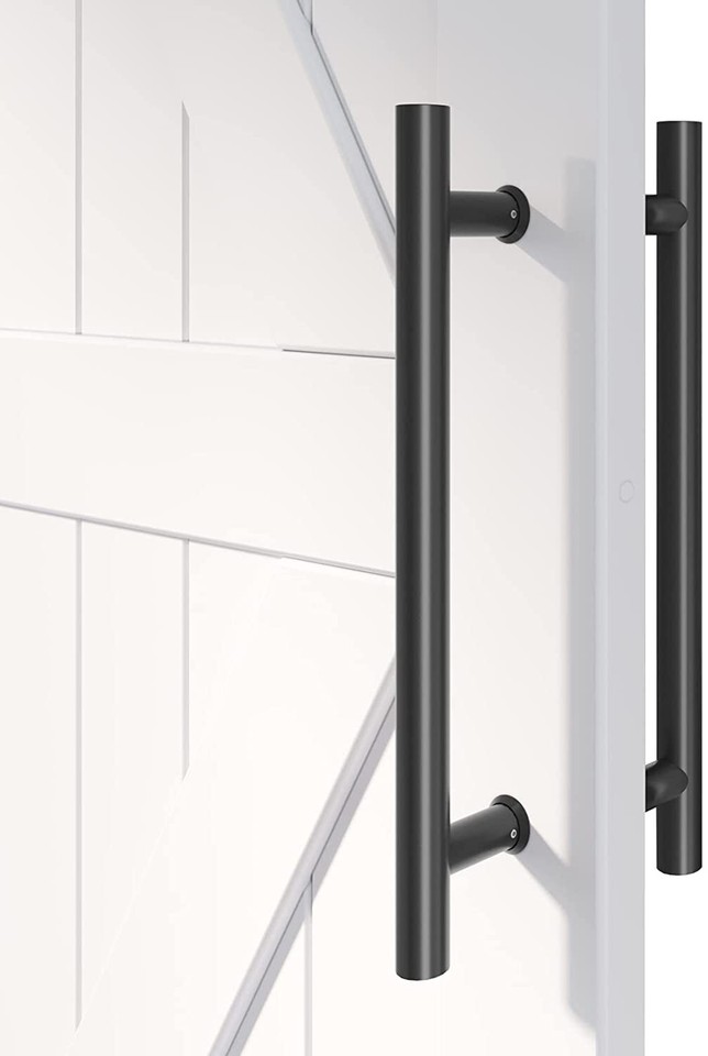 Entry Door Pull Handle Black Entrance Modern RoundLong stainless steel ...