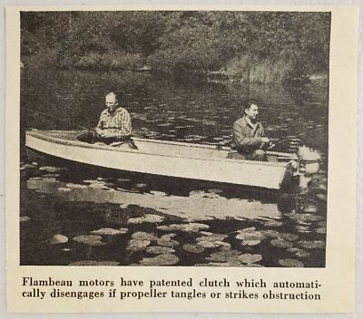 1949 Magazine Photo Flambeau Outboard Motors 2 Men Fishing in Boat | eBay