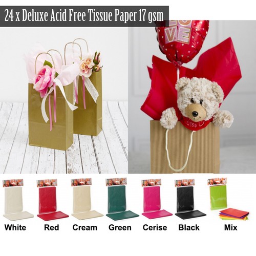 Deluxe Acid Free Tissue Paper 24 Sheets 500mmx750mm 17gsm Gift Wrap ...
