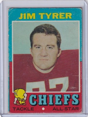 1971 Topps Football #206 Jim Tyrer - Kansas City Chiefs | eBay