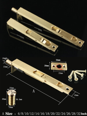 Quality Solid Brass Flush Bolt Slide Lever Action Lock Door Flush Latch ...