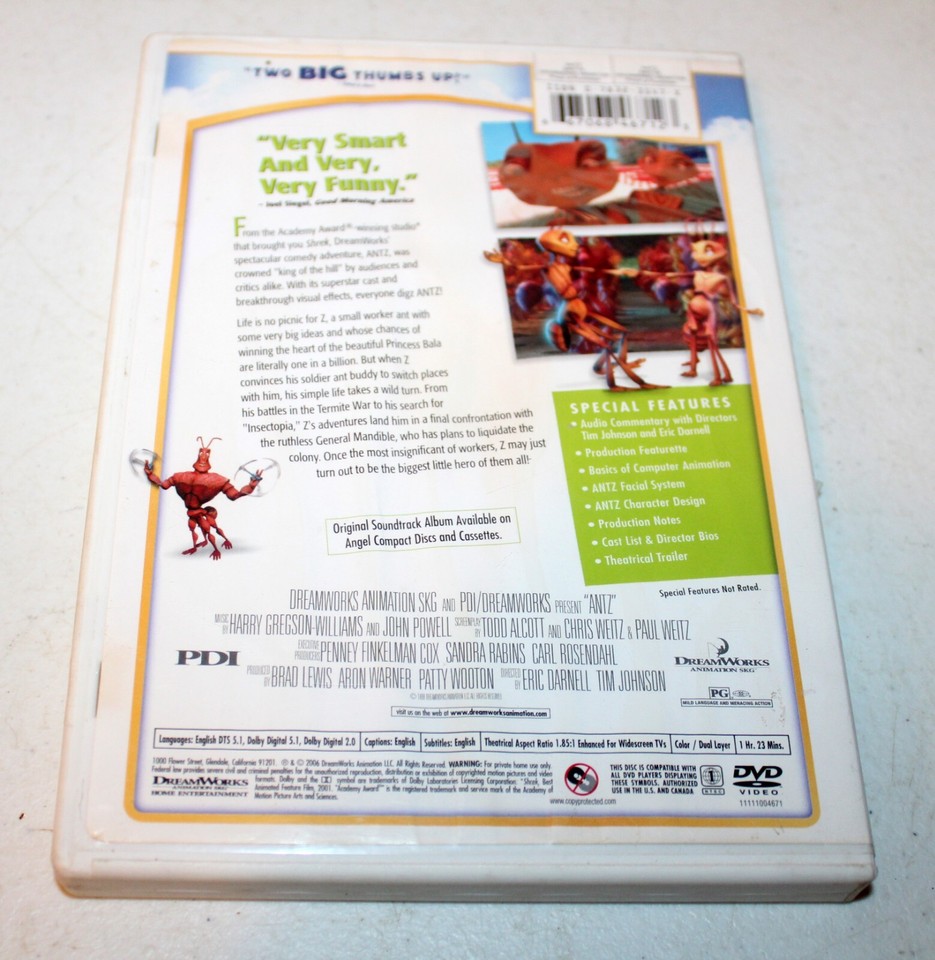 Antz (DVD, 1999) Woody Allen, Dan Aykroyd, Anne Bancroft, DreamWorks ...