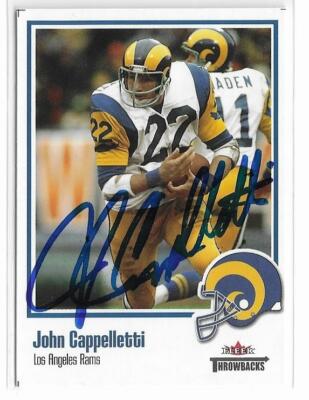 JOHN CAPPELLETTI Autographed Signed 2002 Throwbacks card LA Rams Penn ...