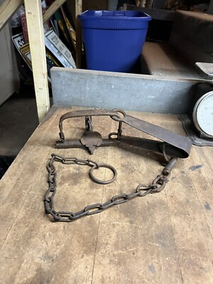 Antique Old Rare Early Primitive Animal Fur Trap Blacksmith Iron Forged ...