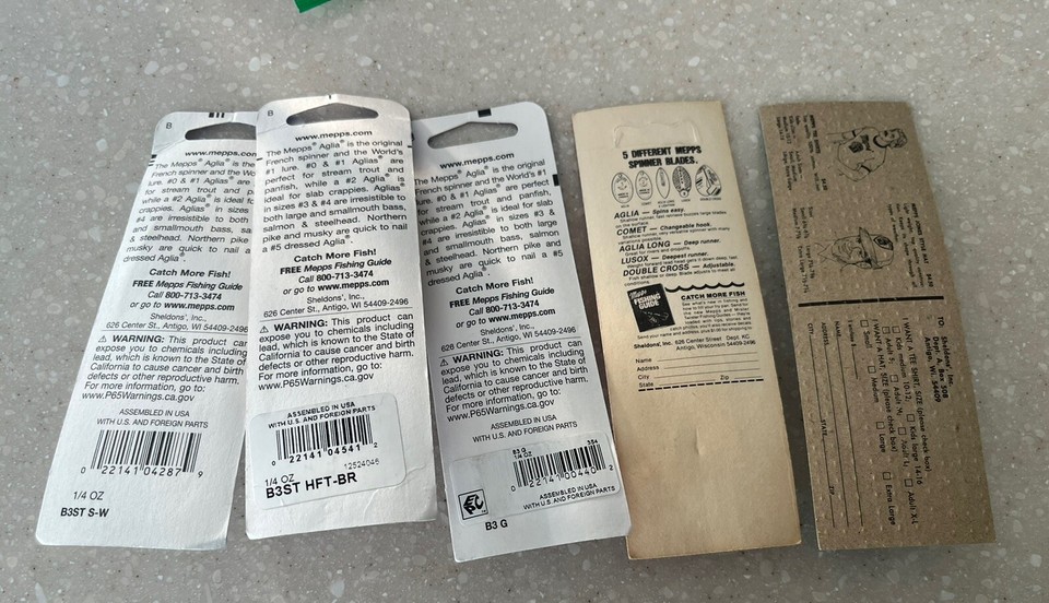 5 New Mepps Size 3, 1/4 Oz Fishing Lures Lot - 5 Colors | eBay