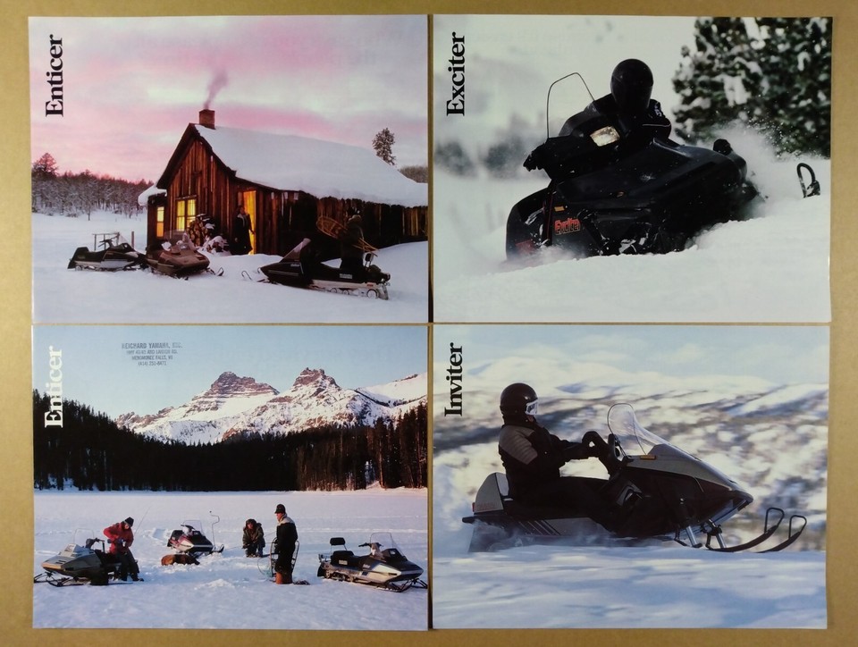 1980s Yamaha SRV XLV Enticer Exciter Inviter Snowmobiles Brochures LOT ...