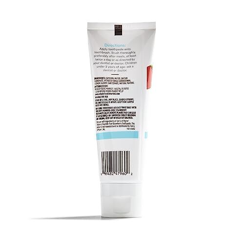 365 by Whole Foods Market, Kid's Fluoride-Free Strawberry Toothpaste, 4 ...