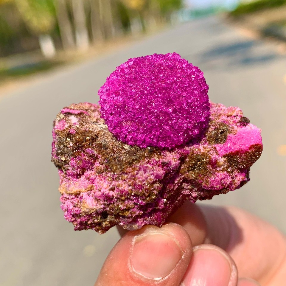 41G Pyromorphite Crystal Unique Spherical and red corundum Symbiotic ...