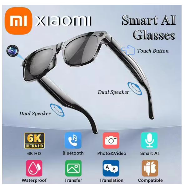 Video Recording Eyewear/Sunglasses AI Smart Glasses Bluetooth Earphone ...