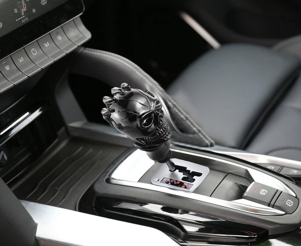 Black Skull Shifter Knob Lever Universal Pilot Skeleton Gear Shift ...