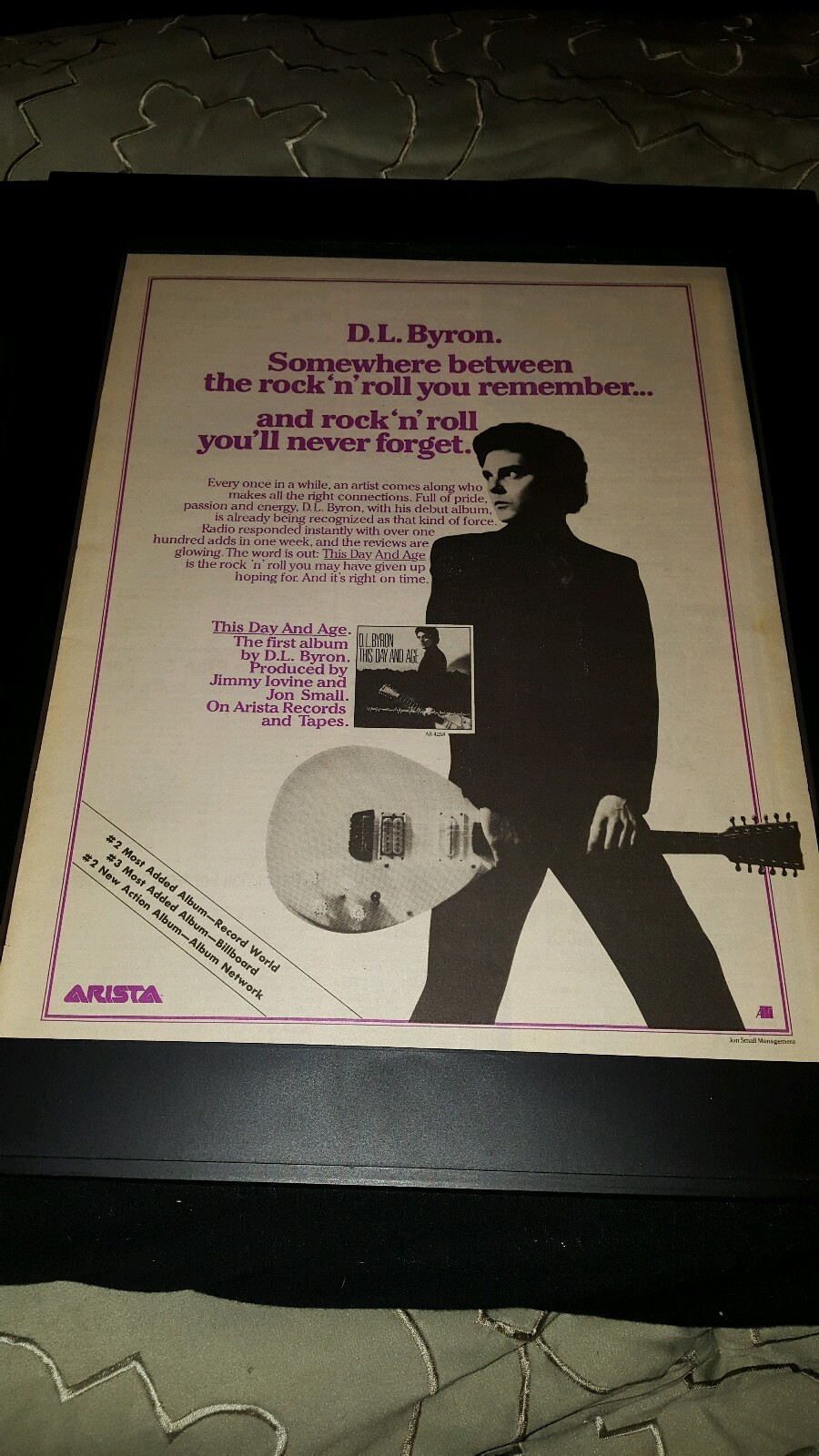 D.L. Byron This Day And Age Rare Original Promo Poster Ad Framed! | eBay