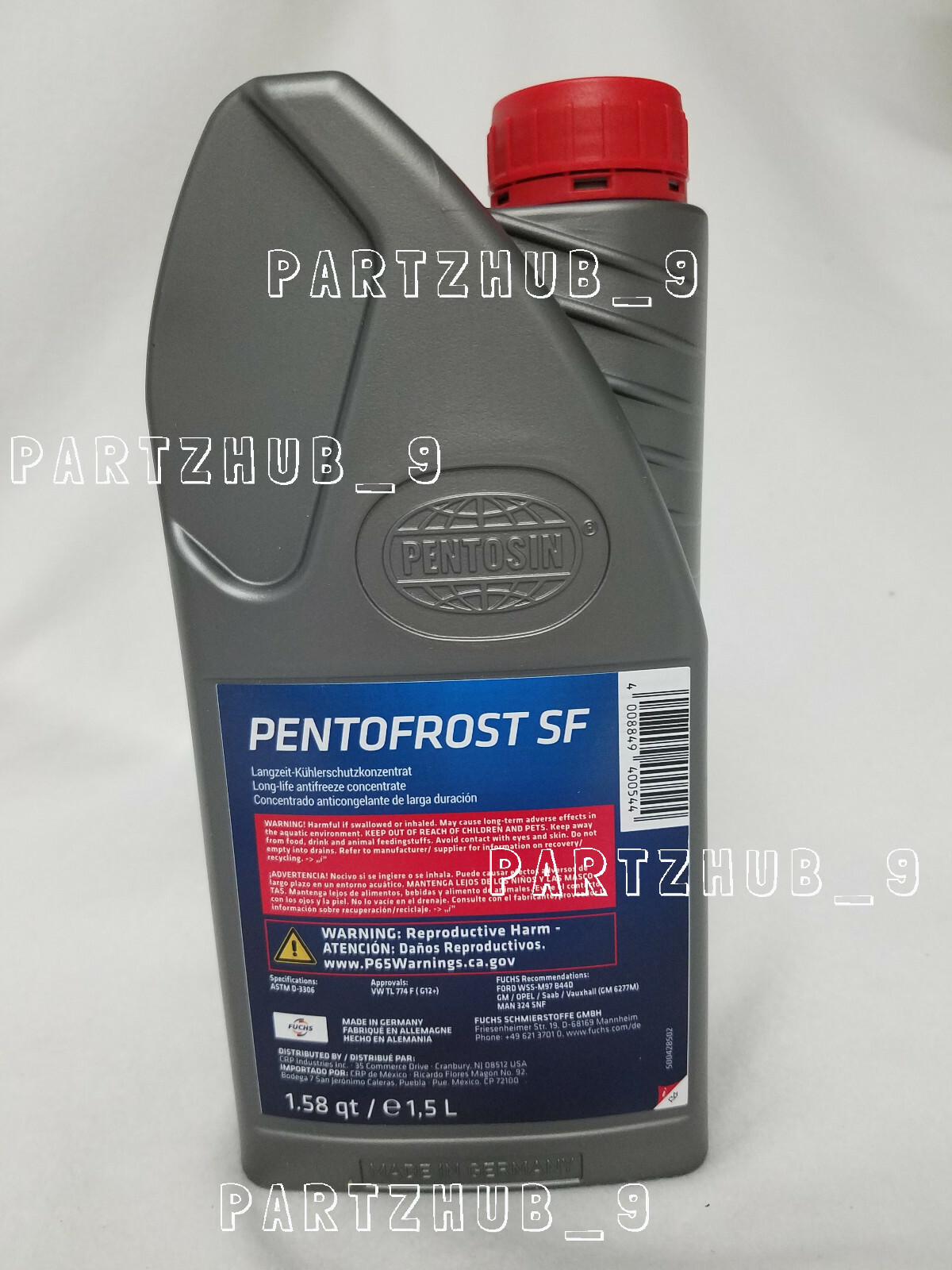 GENUINE PENTOSIN SF G12 COOLANT ANTIFREEZE 1.5 LITER #8114107 for VW ...