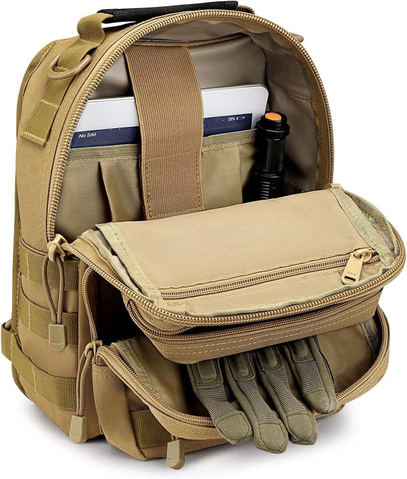 Tactical Sling Bag Backpack Military Shoulder Sling Pack Molle EDC ...