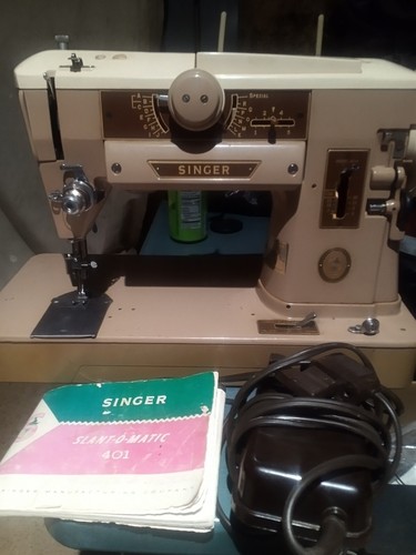 Vintage SINGER SLANT-O-MATIC 401 Sewing Machine | eBay