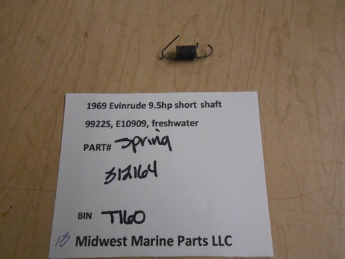 312164 Evinrude 1969 9.5hp 9922S Outboard Motor spring T160 | eBay