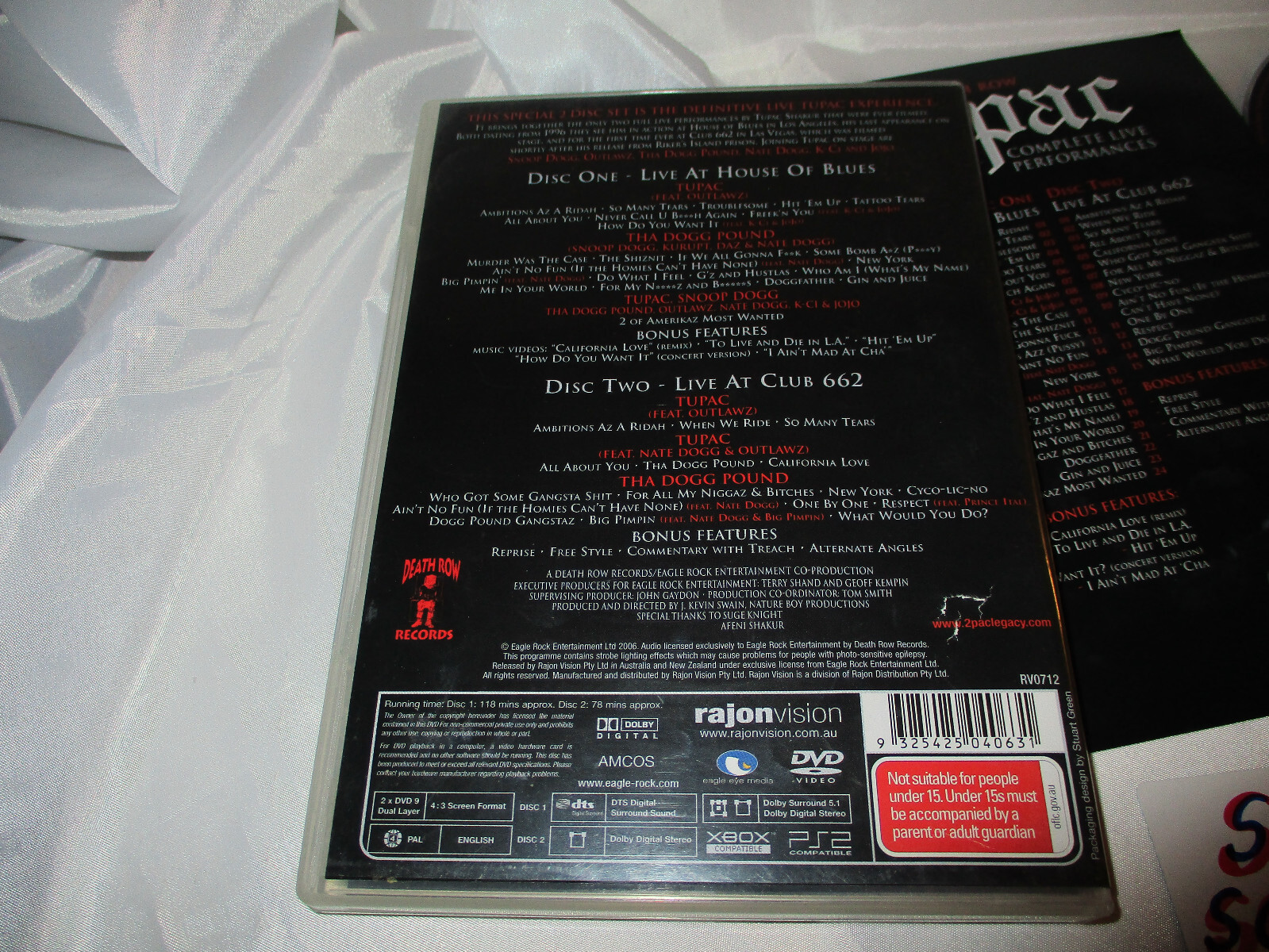 TUPAC LIVE AT "HOUSE OF BLUES" & "CLUB 662" DVD | eBay