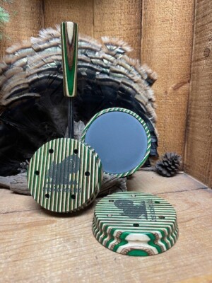 Easy Grip Camo X Gray Slate over Aluminum Friction Pot Turkey Call w ...