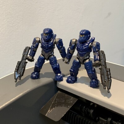 2X Mega Bloks Halo UNSC Siege Bike Reap-X 97116 NAVY BLUE SPARTAN ...