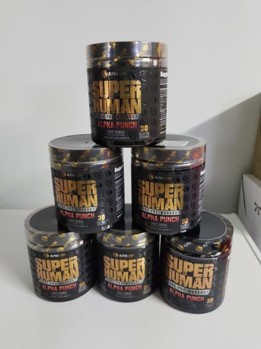 6 X ALPHA LION Super Human Core Pre Workout Creatine Powder Punch 30ct ...