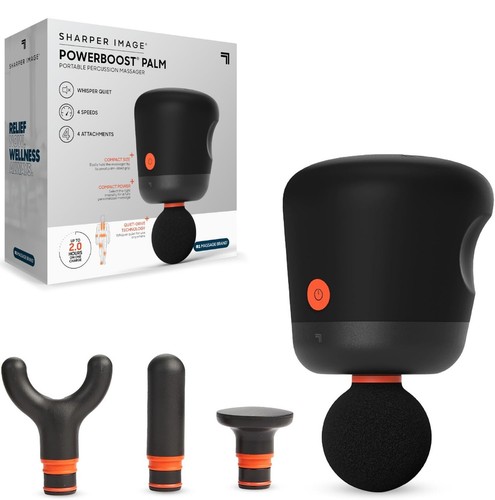 Sharper Image Mini Massage Gun, Powerboost Palm Rechargeable Deep ...