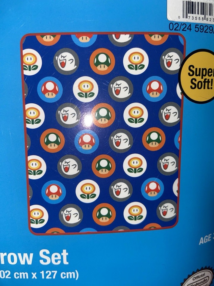 Super Mario Throw Blanket. 40x50”. NO HUGGER. Brand New. | eBay