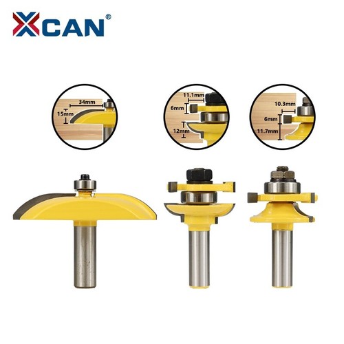 3Pcs Ogee Rail&Stile Router Bits Set 1/2 Shank Raised Panel Cabinet ...
