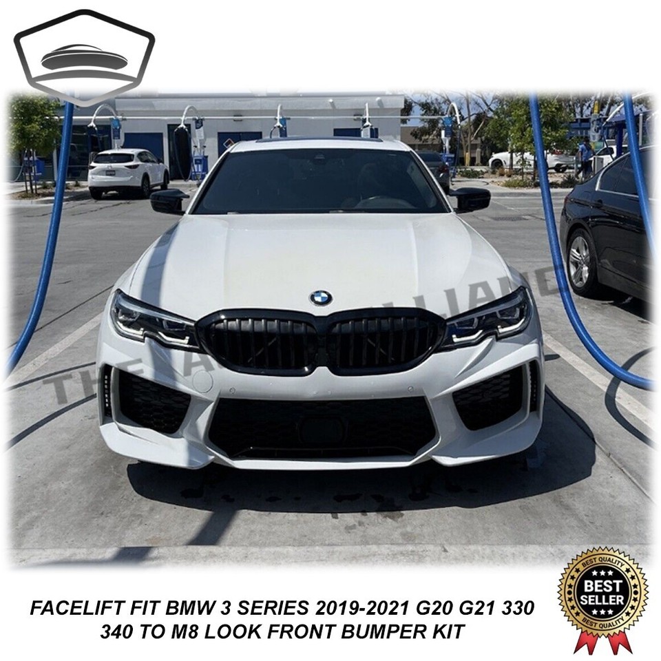 🚀Facelift Fr BMW 3 Series 2019-2021 G20 G21 330 340 To M8 Look Front Bumper Kit | eBay
