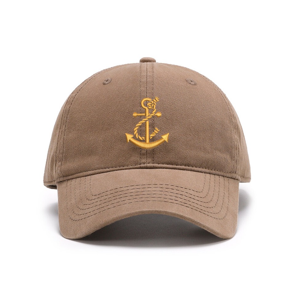 Men's Unisex Baseball Cap for Anchor Embroidery Hat Cotton Baseball ...