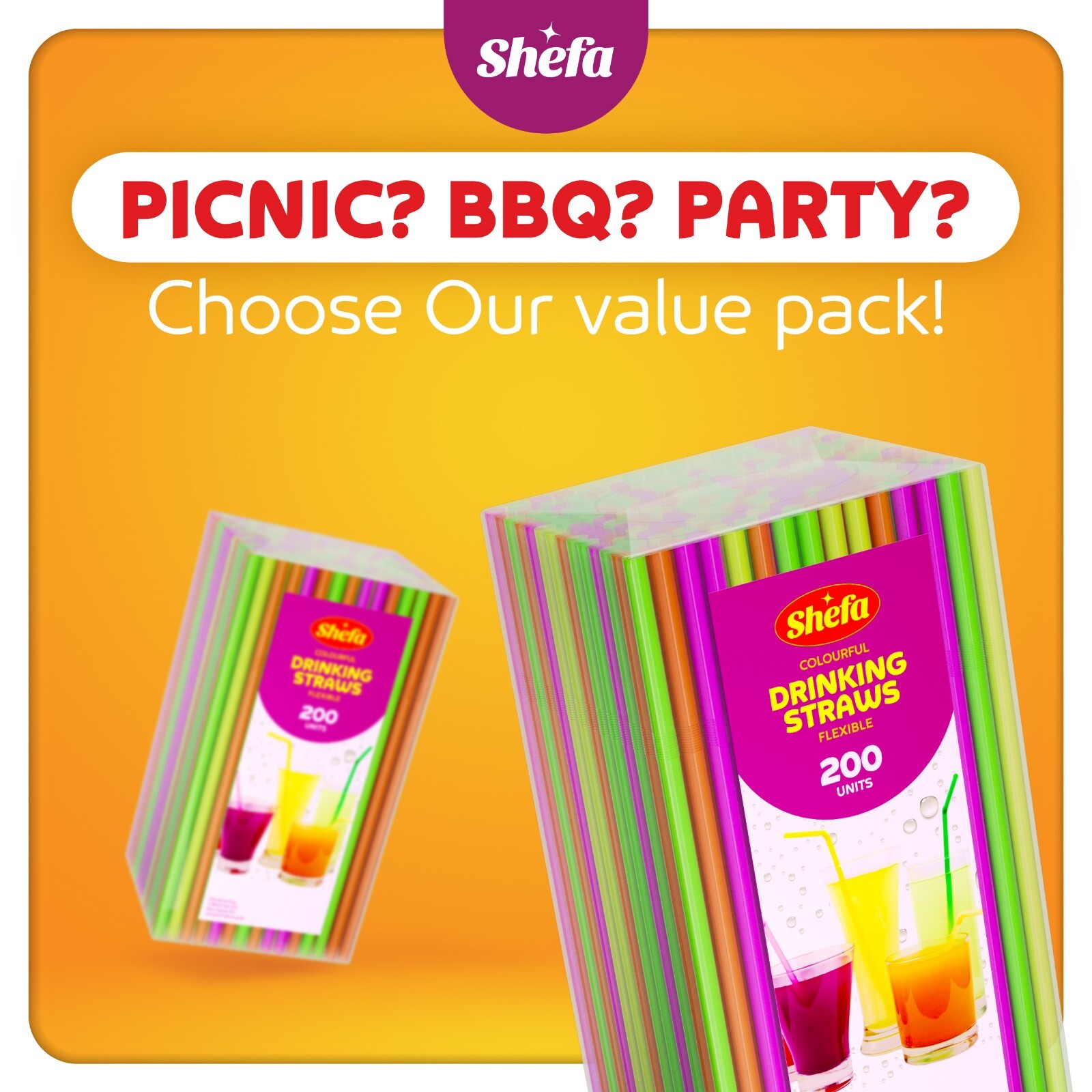 SHEFA 200 Flexible Drinking Straw Assorted Bendy Color High Quality ...