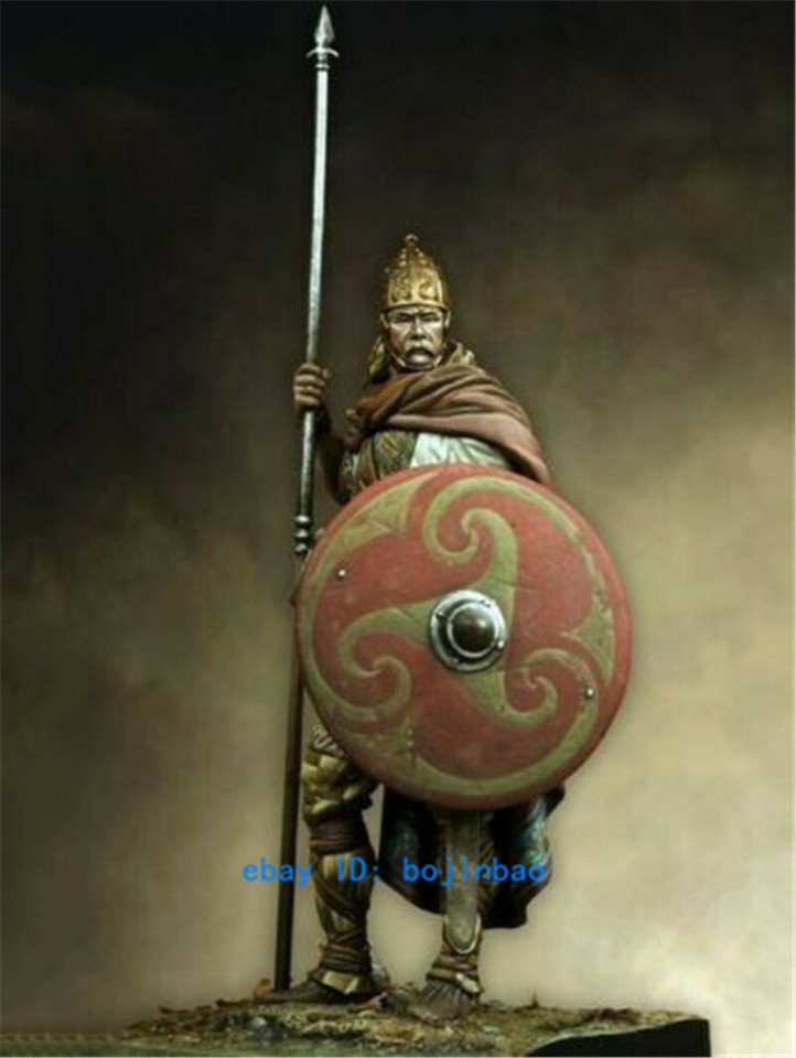 1/24 Scale Ancient Lancer Unpaitned Resin Figure Warrior With Shield ...