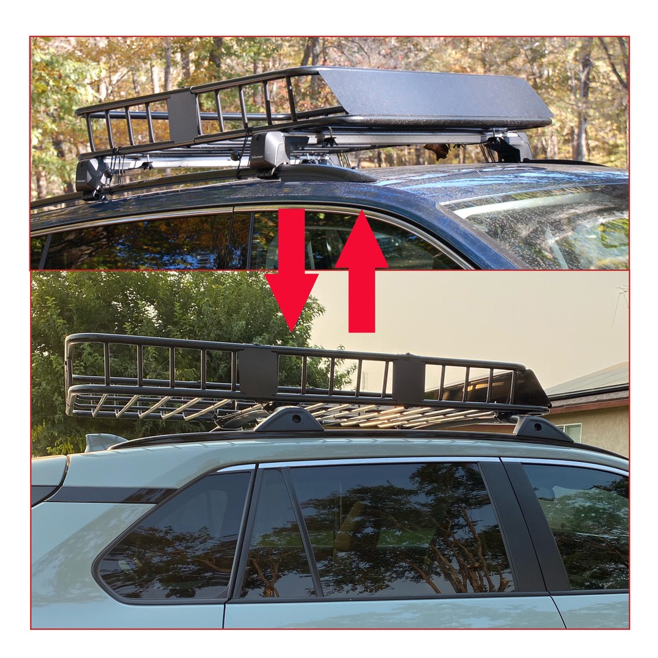 64'' Roof Rack 500LBS w/Extension Cargo SUV Top Luggage Carrier Basket ...