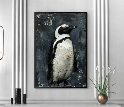 Penguin Abstract Wall Art Print Canvas Poster Illustration Home Decor ...