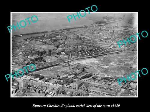 OLD 8x6 HISTORIC PHOTO OF RUNCORN CHESHIRE ENGLAND AERIAL VIEW OF TOWN ...