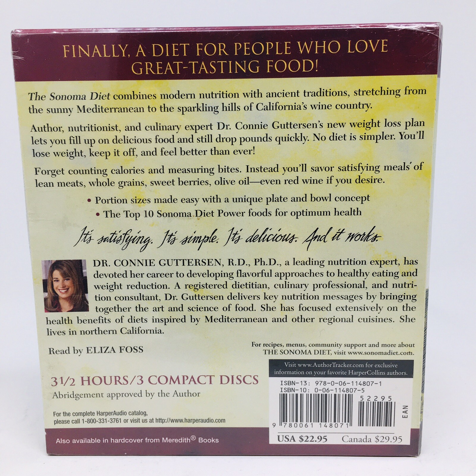 The Sonoma Diet by Connie Guttersen (2006, Compact Disc, Abridged ...