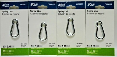 4-Pk of Blue Hawk 2in Spring Snap Quick Link 80lb Zinc-Plated 0656922 ...