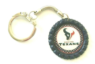 Beautiful Houston Texans Bottle Cap Keychain on silvertone keyring | eBay