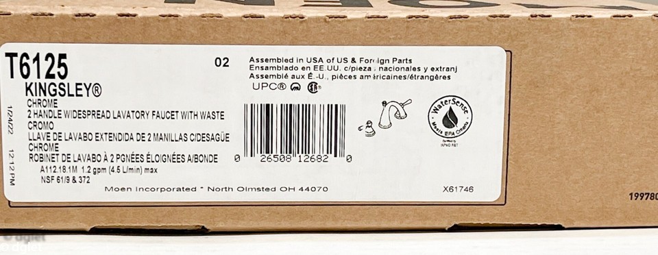 Moen T6125 Kingsley Two-Handle Widespread High-Arc Bathroom Faucet ...