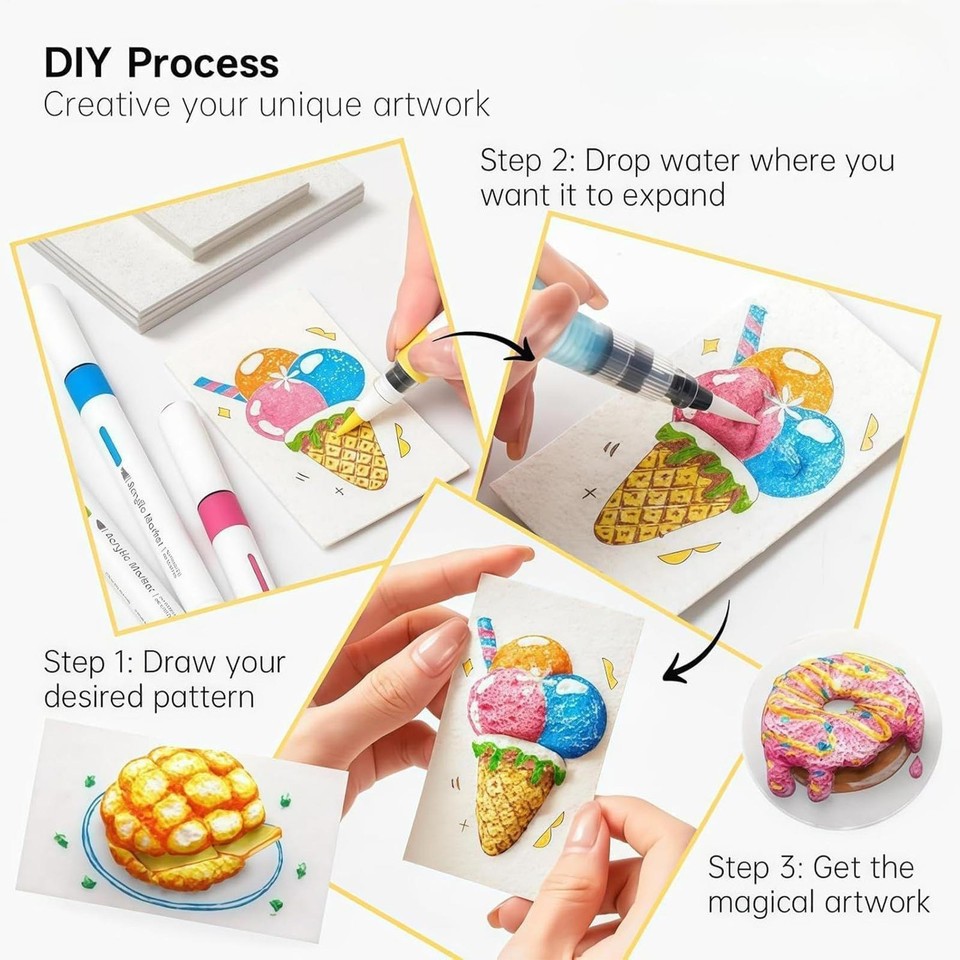 Texture Art Kit Foam Texture Painting Paper Drawing Set Learning Games ...
