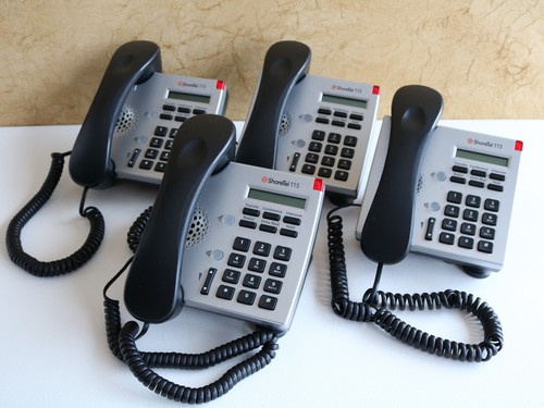 Shoretel 115 IP VOIP 1 Line Phone Silver 10/100 w/ Stand and Handset ...