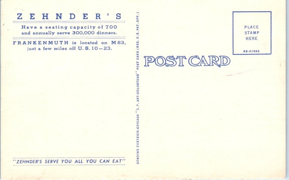 ZEHNDER'S RESTAURANT Frankenmuth Chicken Dinners FRANKENMUTH, MI ...