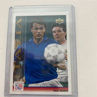 ITALY PAOLO MALDINI Vintage Football Card In Double Protective Sleeve ...