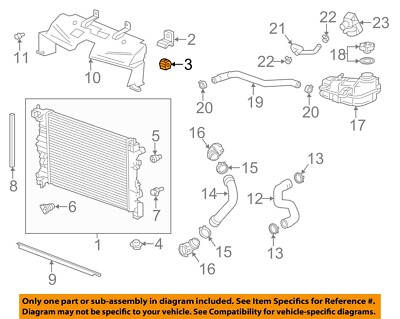 GM OEM 10-22 Cruze Cooling Radiator Components-Radiator Upper Insulator ...