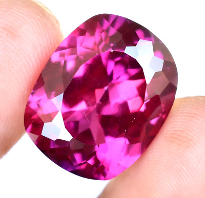 28.75 Ct Natural Rhodolite Garnet Cushion Cut Raspberry Pink Certified ...