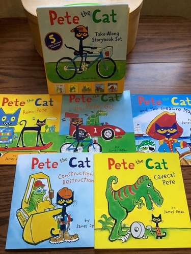 Pete the Cat Take Along Storybook Set 5 Books 8x8 NEW Paperback Carry ...