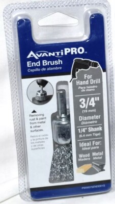 Avanti PRO End Brush for Hand Drills 3/4-inch (19mm) 1/4 Shank for Wood ...
