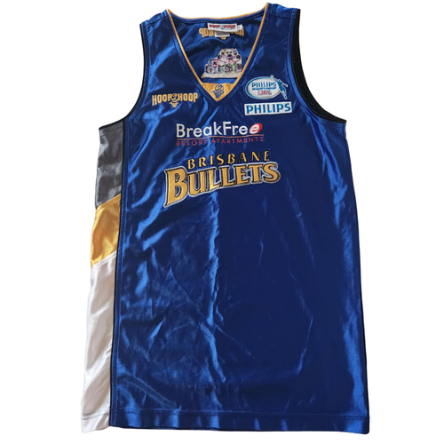 Brisbane Bullets NBL Jersey Hoop2Hoop 3XS Blue Gold Vintage Basketball Singlet | eBay Australia