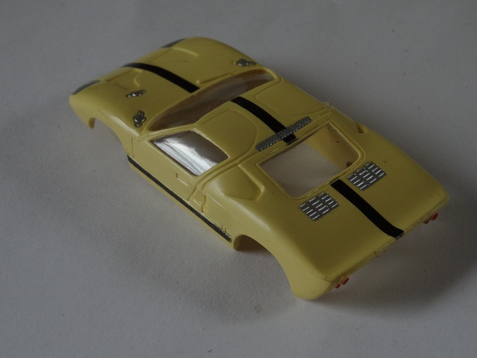 Aurora 1374 Tjet Ho Slot Car Body Shell Only - yellow w/ Striped Ford ...