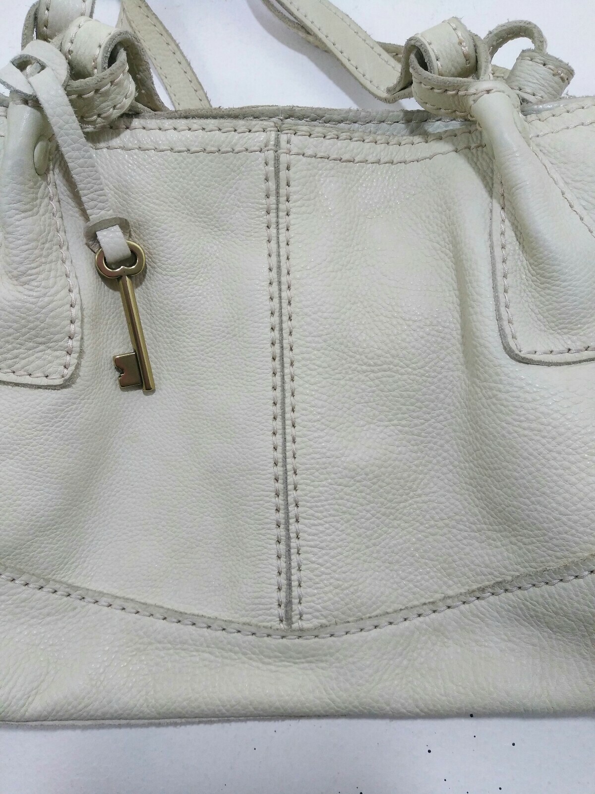 Fossil 1954 leather white ivory shoulder bag large pu… - Gem