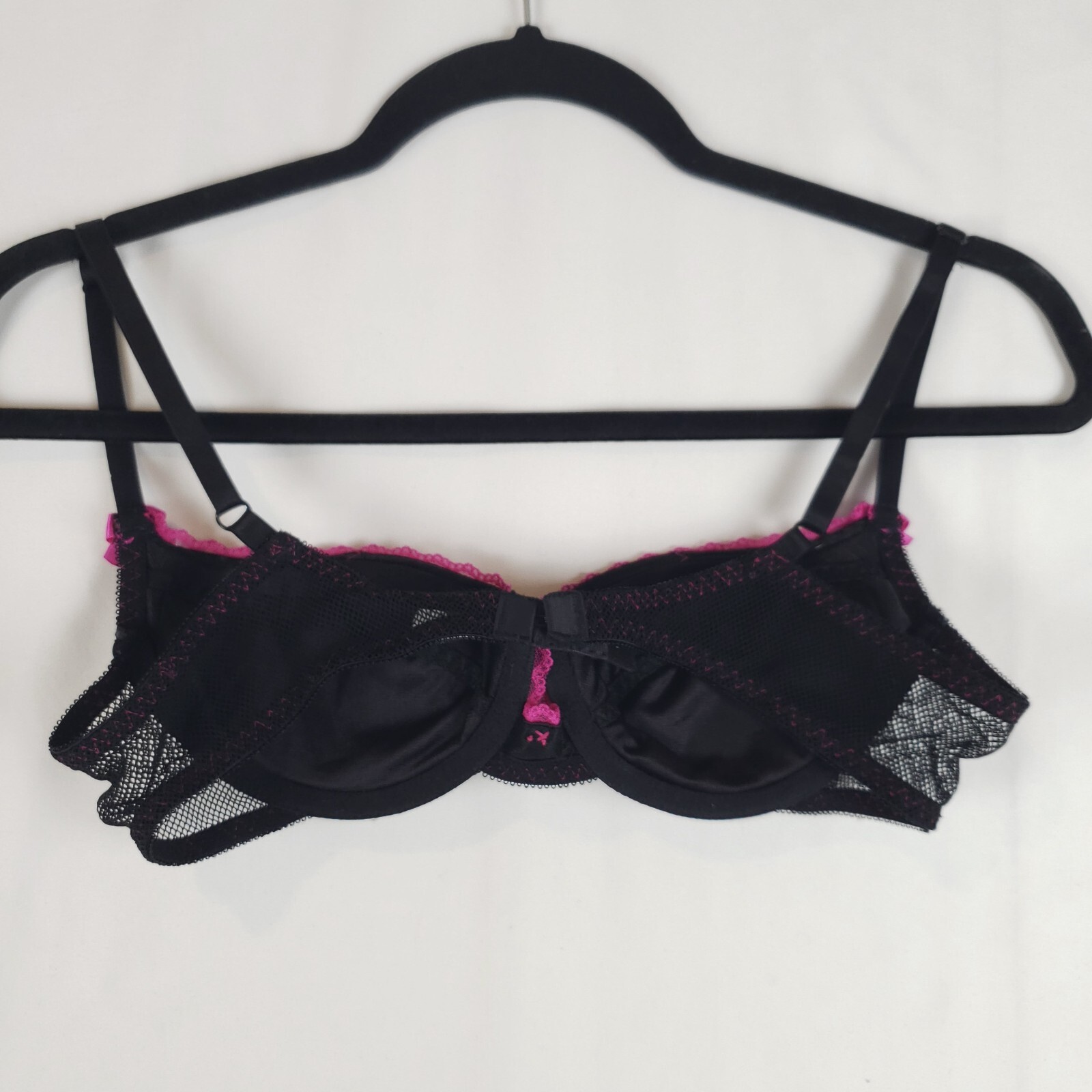 Fredericks of Hollywood Balconette Bra 32B Lace Heart… - Gem