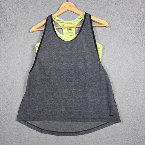 Nike Dri-Fit Racerback Tank Top with Sports Bra Large Loose Athleisure ...